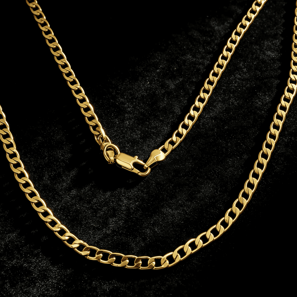 14K Fine Real Solid Jewelry Yellow Gold Curb Cuban Chain Necklace for ...