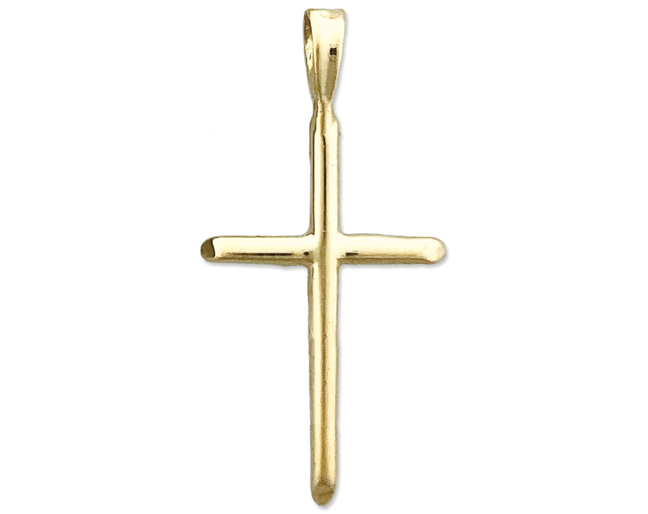 14K Gold 20MM Beveled Cross Pendant Slide - Walmart Business Supplies