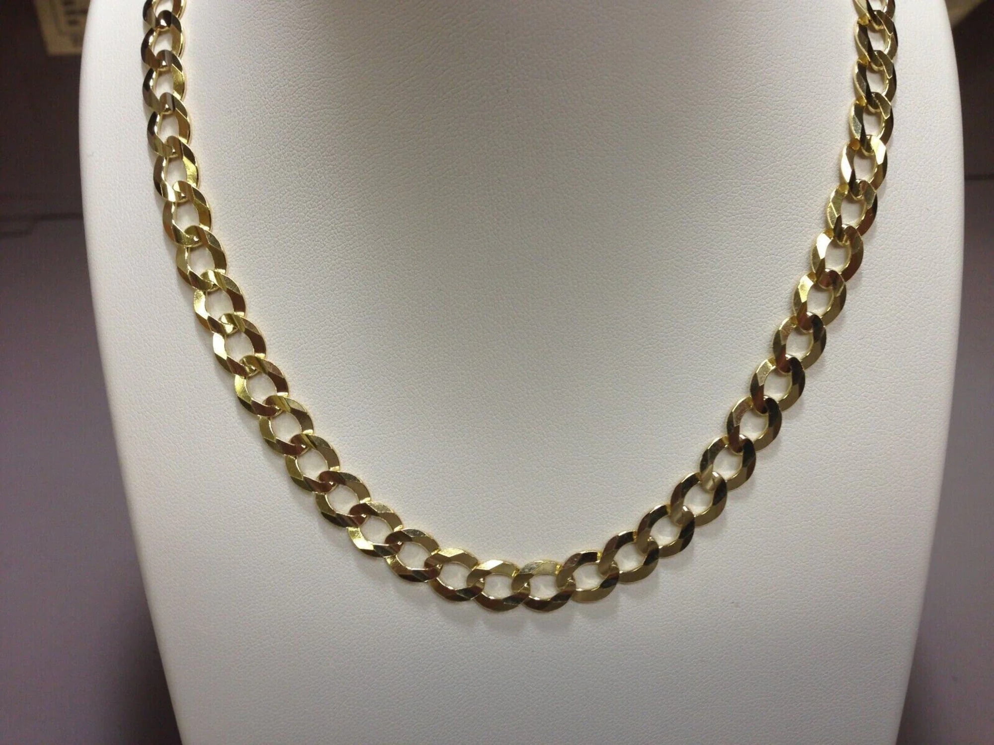 14K Gold 22" 8.2mm Comfort Curb Chain - Walmart.com
