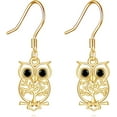 14K Gold Bee/Owl/Hummingbird/Orca/Cat/Butterfly/Cardinal Earrings for ...