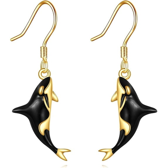 14K Gold Bee/Owl/Hummingbird/Orca/Cat/Butterfly/Cardinal Earrings for ...