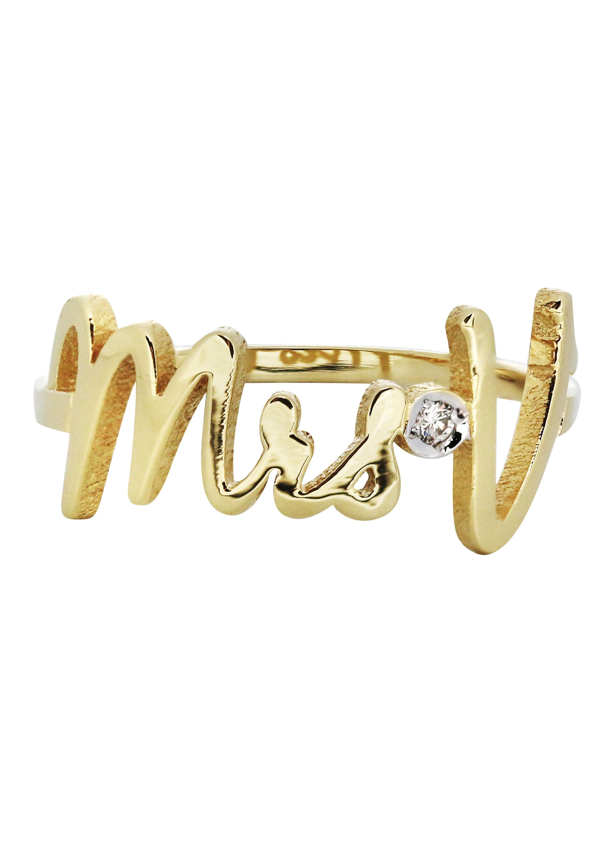 14K Gold Cursive Initial Name Ring | Style #73 - Walmart.com