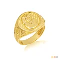 14K Gold Egyptian Sphinx Ankh Cross Signet Ring Size (Size 12.25 ...