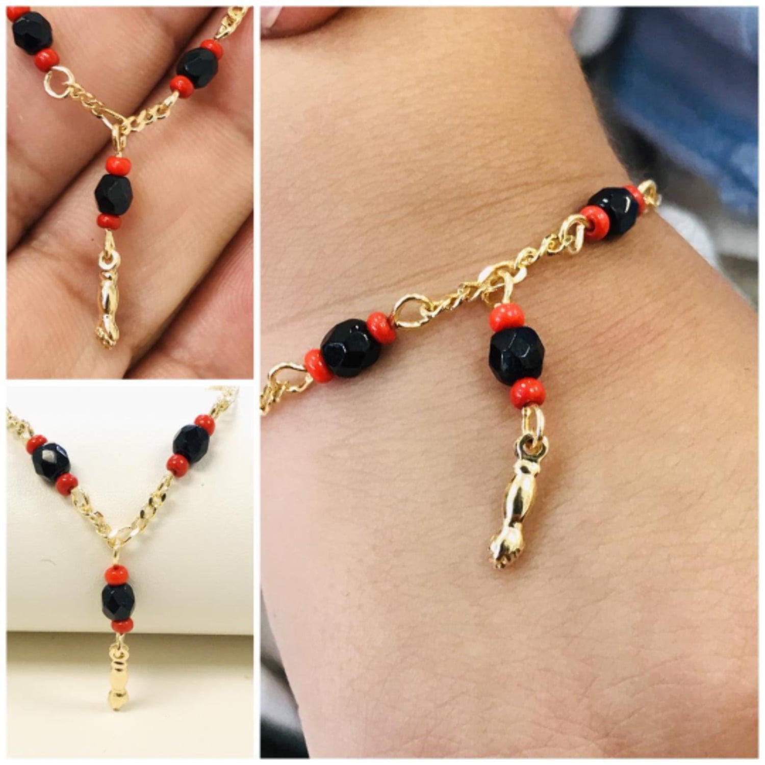 14K Gold Filled Baby Azabache Bracelet / Kids Bracelet 6" / Gold ...