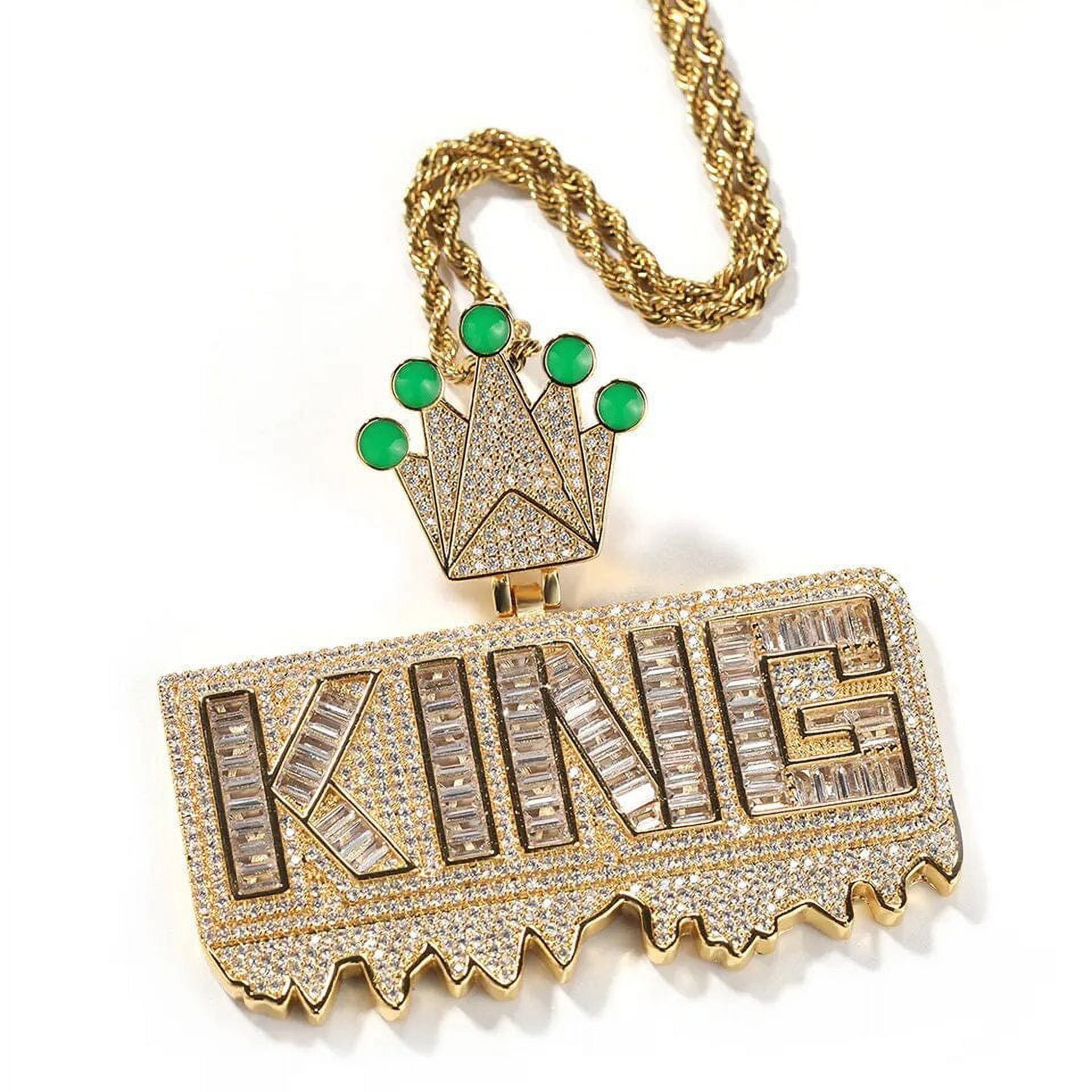 14K Gold Finish Simulated Diamond Custom Hip Hop Iced Out Bling King ...