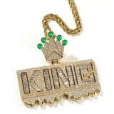 14K Gold Finish Simulated Diamond Custom Hip Hop Iced Out Bling King ...