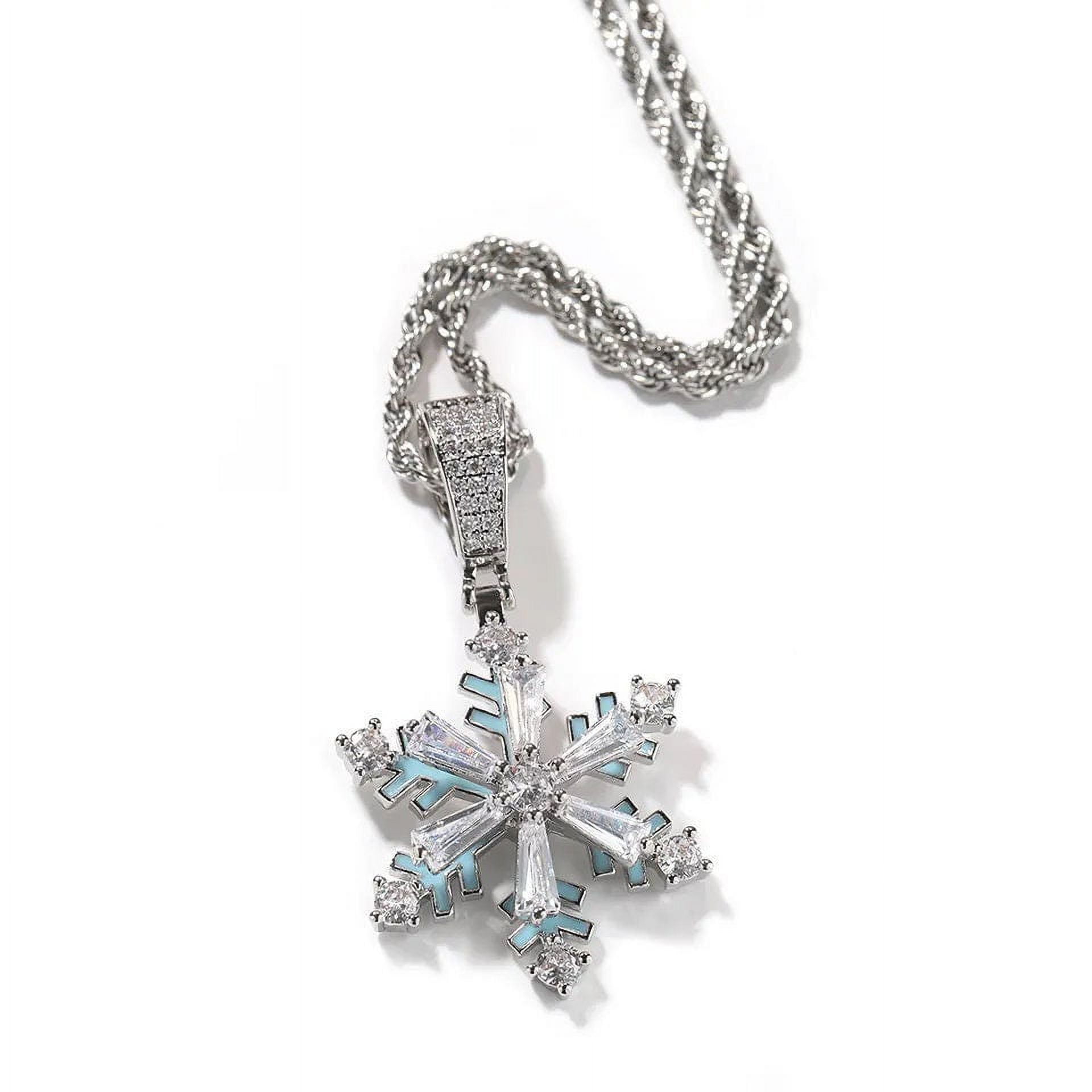 14K Gold Finish Simulated Diamond Hip Hop Bling Iced Out Snowflake ...