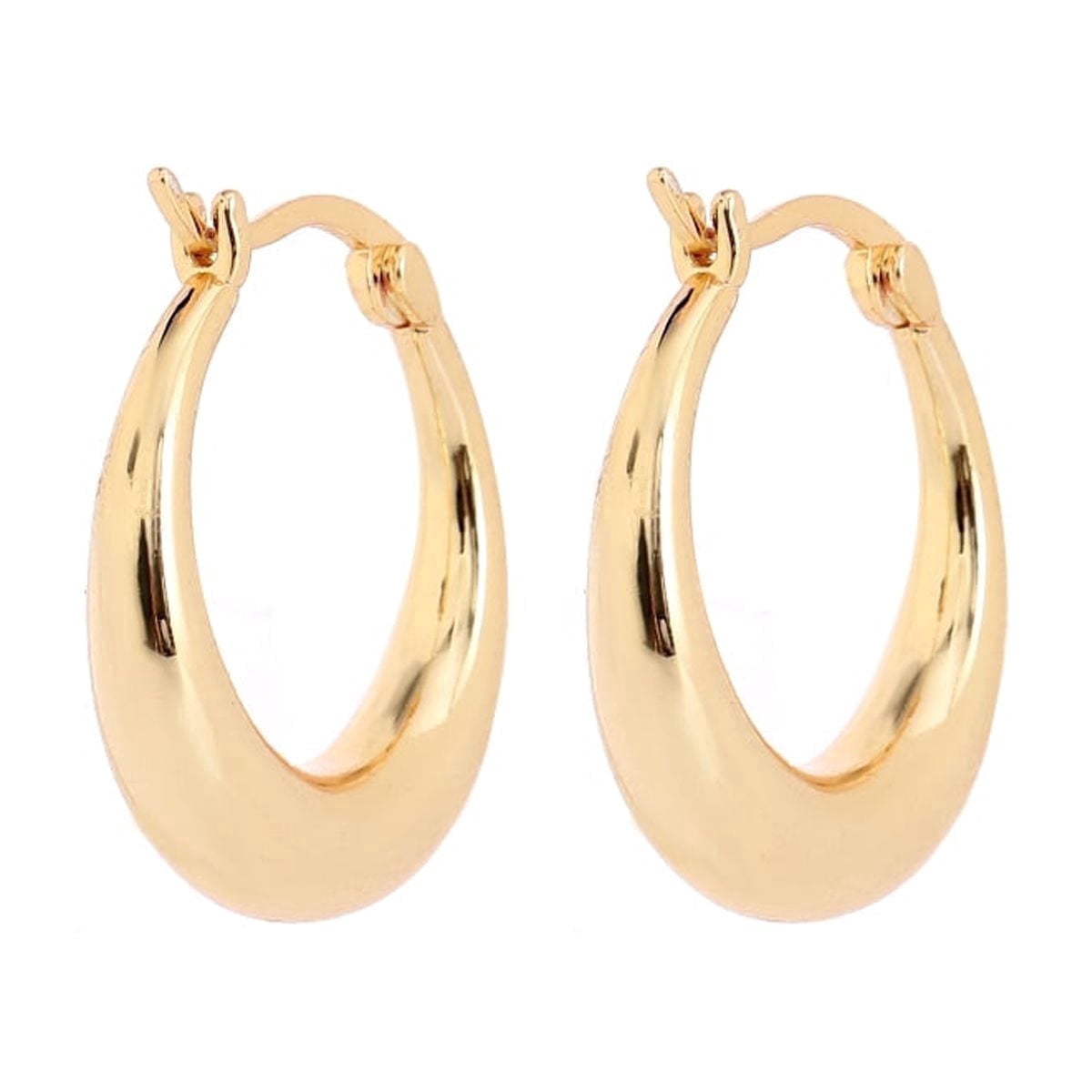 Amy and Annette 14K Gold Graduated Hoop Huggie Earring in 14K Yellow ...