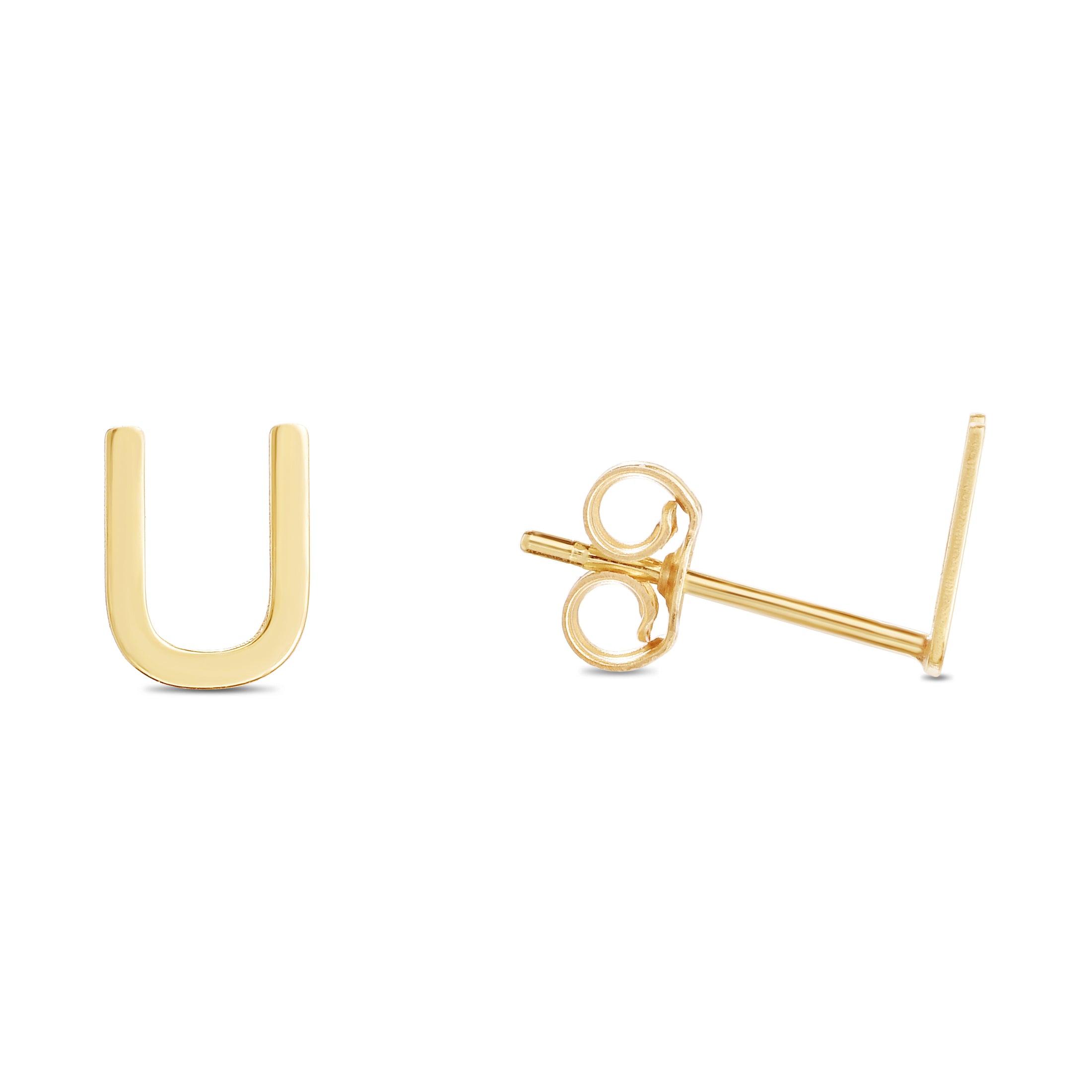 14K Gold Initial U Stud Earring - Walmart.com