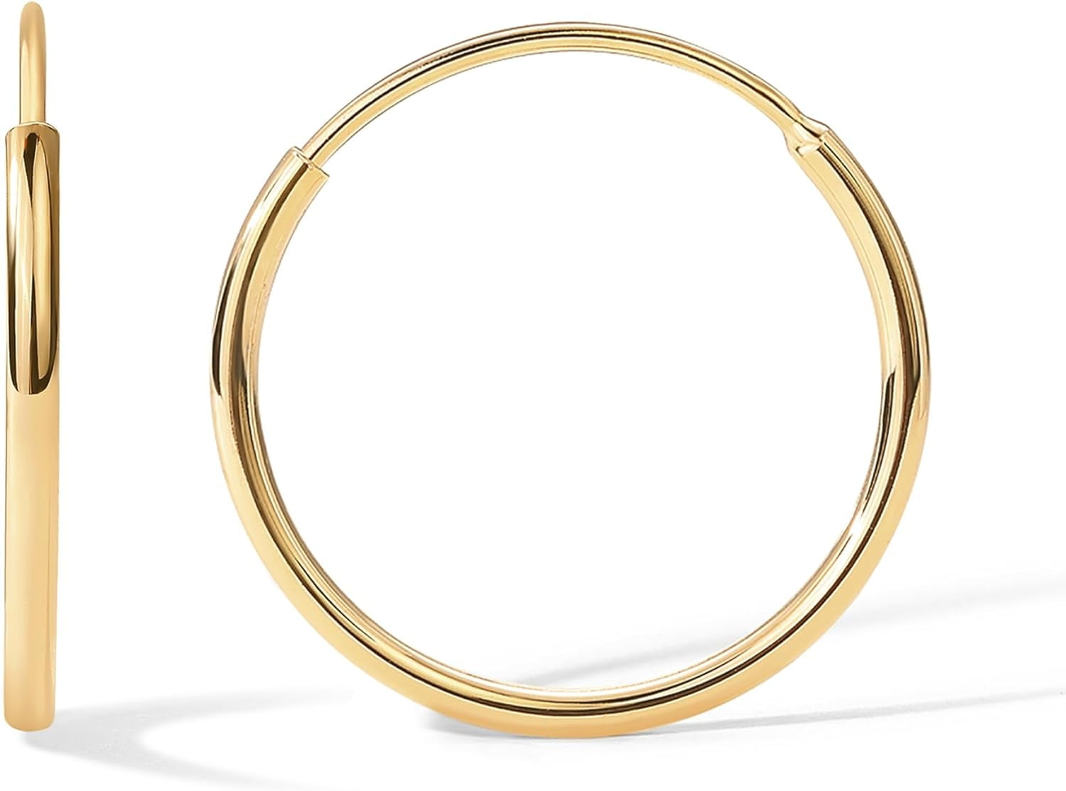 14K Gold Lightweight Infinity Sleeper Hoops | Thin Endless Infinity ...