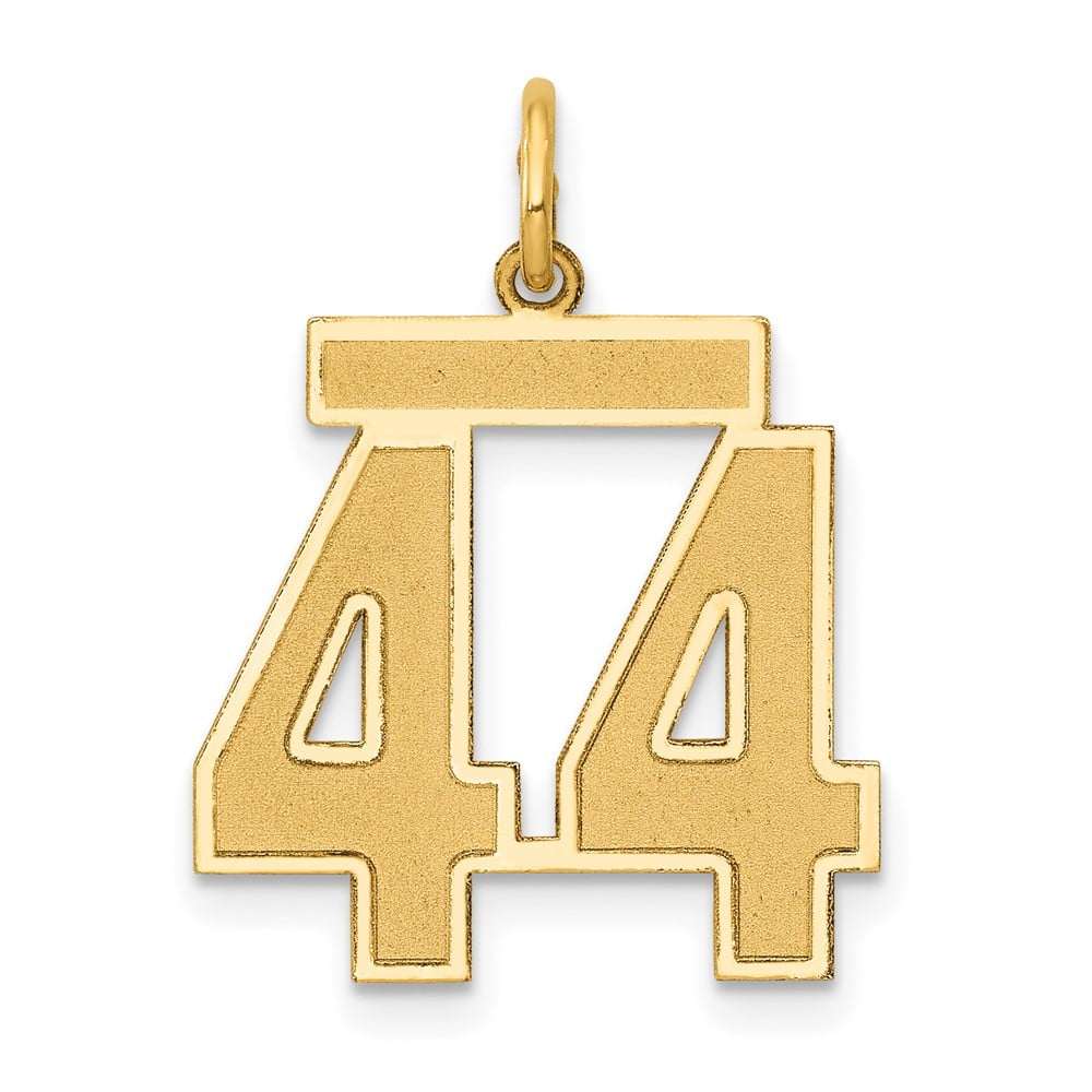 14K Gold Medium Satin Number 44 Charm - Walmart.com