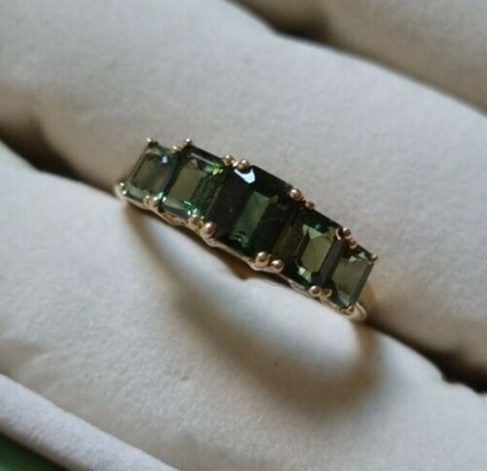 Moldavite Engagement Ring