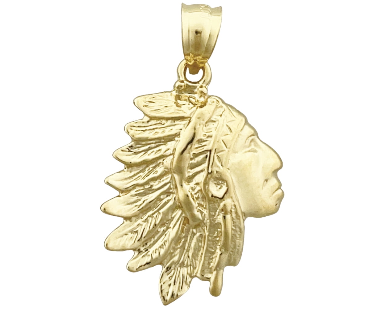 14K Gold Native American Profile Head Charm - Walmart.com