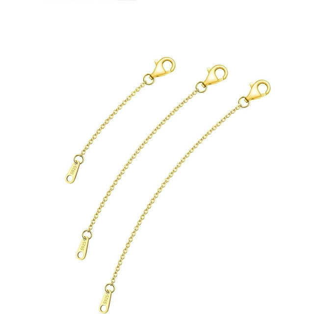 14K Gold DIY Connector, Necklace Extenders Set, 925 Sterling Silver ...