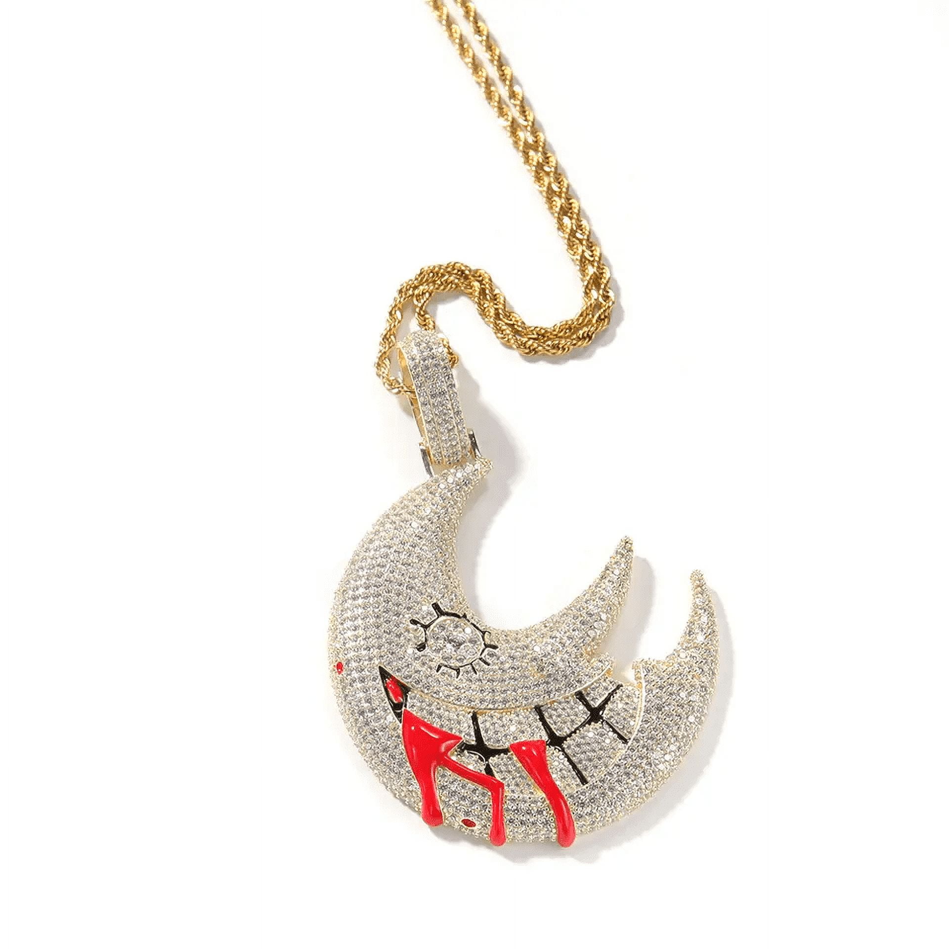 14K Gold Over Finish Simulated Diamond Iced Out Hip Hop Grinning ...