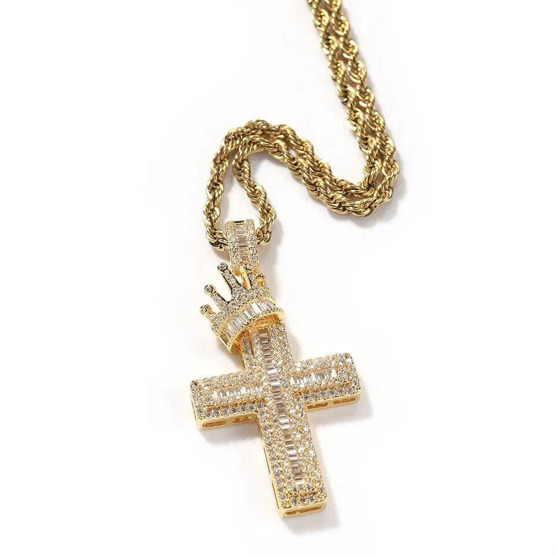 14K Gold Over Finish Simulated Diamond Iced Out Holy King Jesus Christ ...