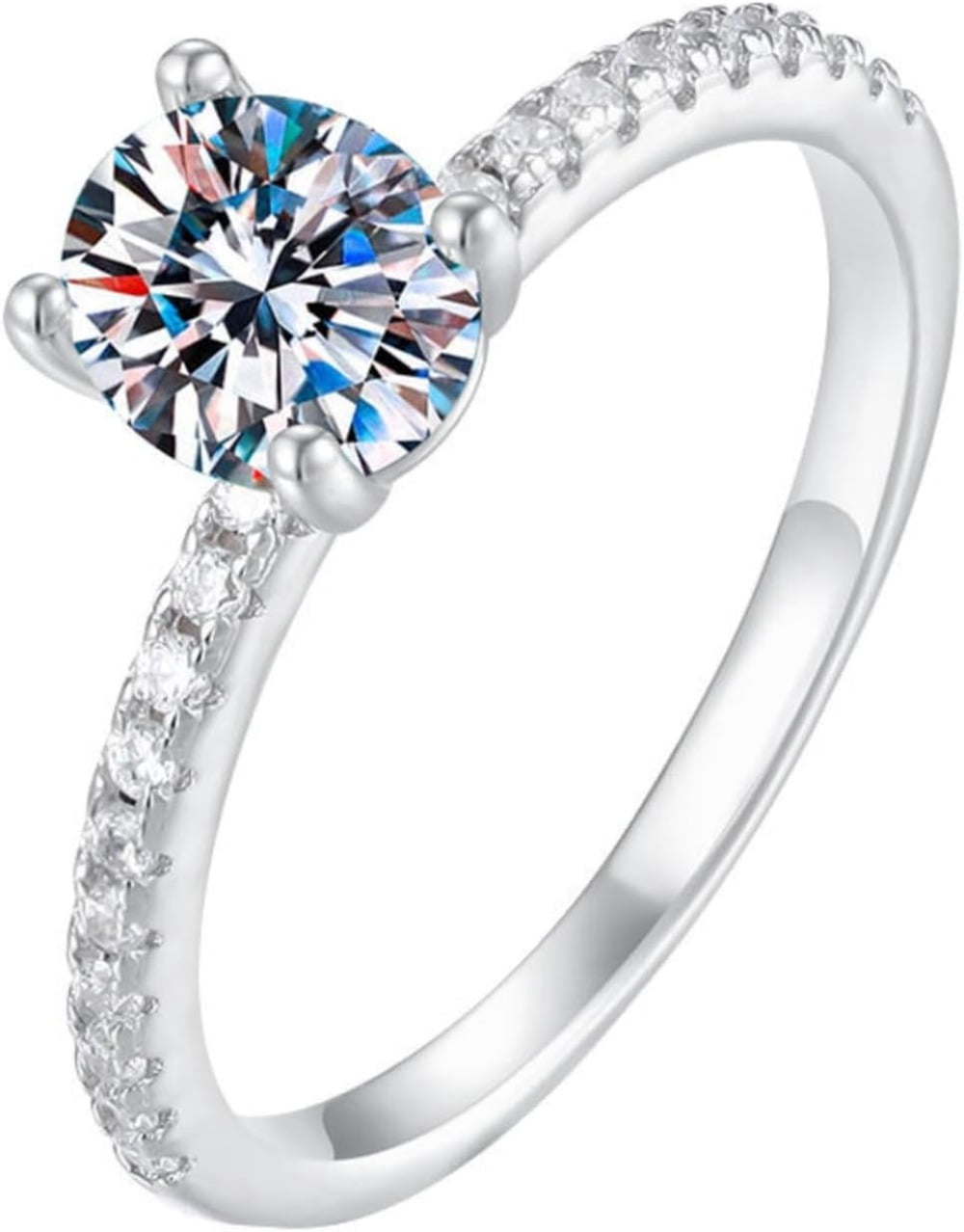 14K Gold Over S925 Sterling Silver Oval Engagement Rings for Women ...