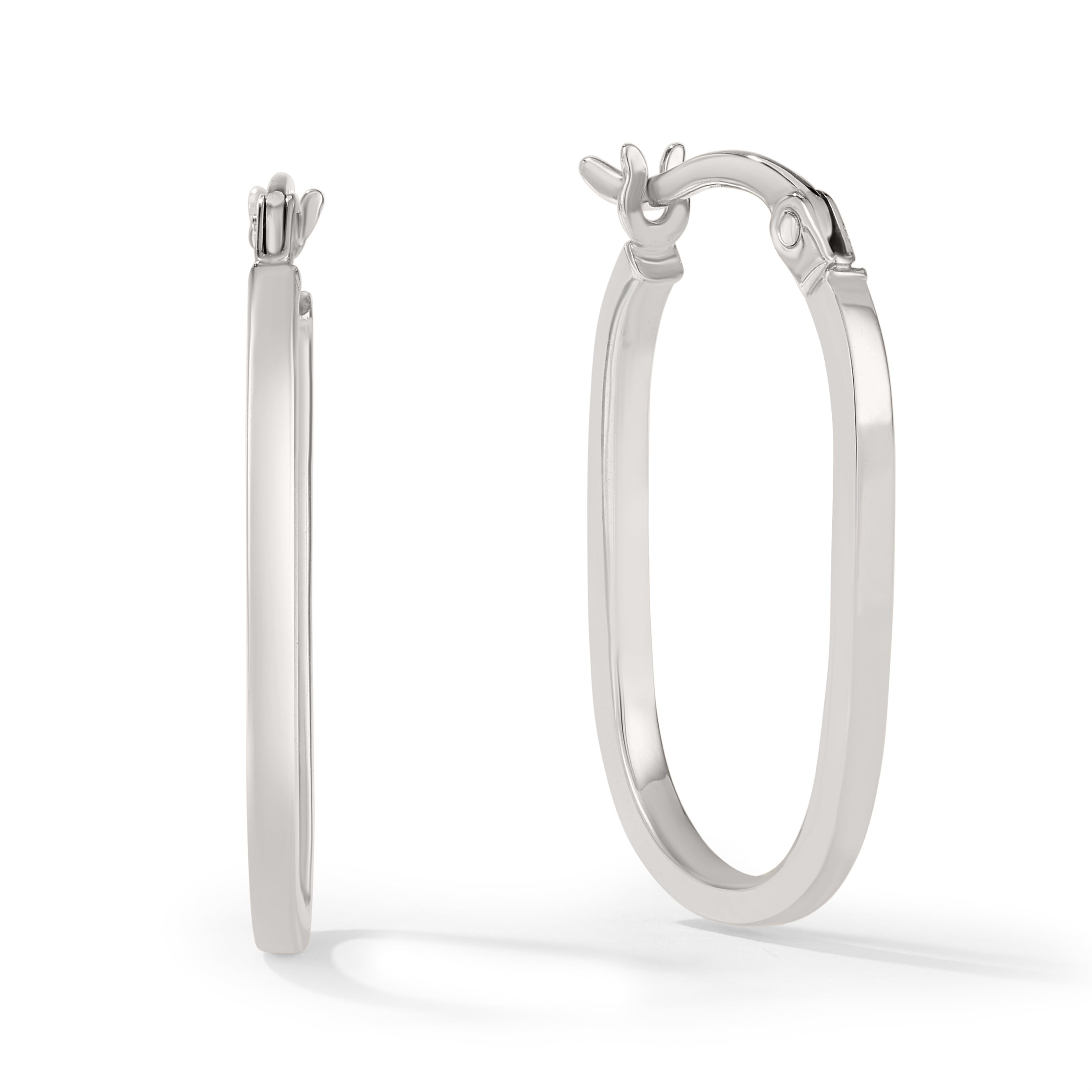 14K Gold Paperclip Oval Tube Hoop Earrings for Women – High Polish ...