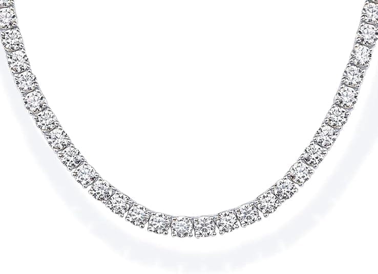 14K Gold Plated 3mm Simulated Diamond Tennis Necklace for Women, Hip ...