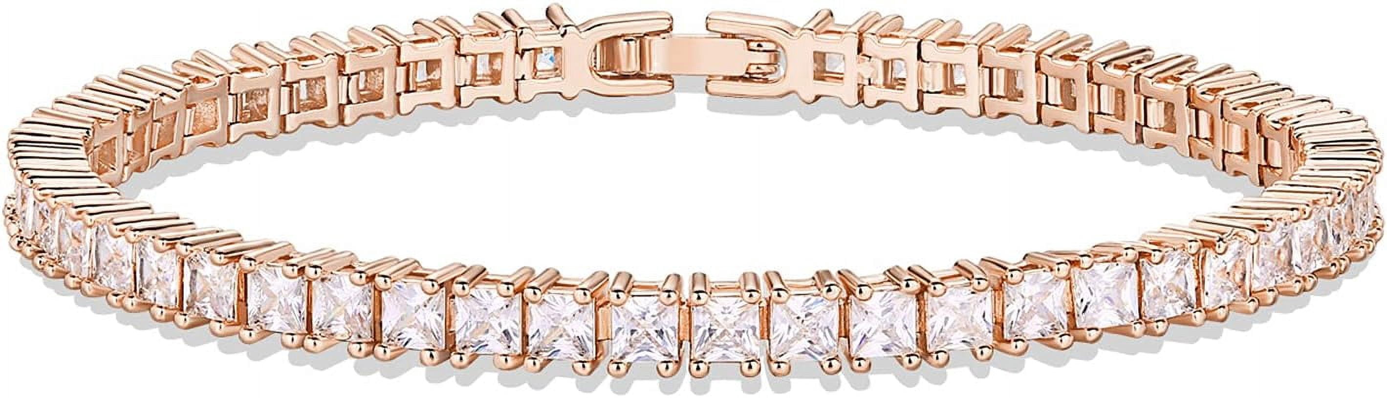 14K Gold Plated Cubic Zirconia Classic Tennis Bracelet | Gold Bracelets ...