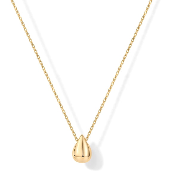 14K Gold Plated Dainty Pear Pendant Necklace for Women | Tear Pendant ...