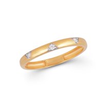14K Gold Plated Diamond Crossover Band Ring in 925 Sterling Silver ...