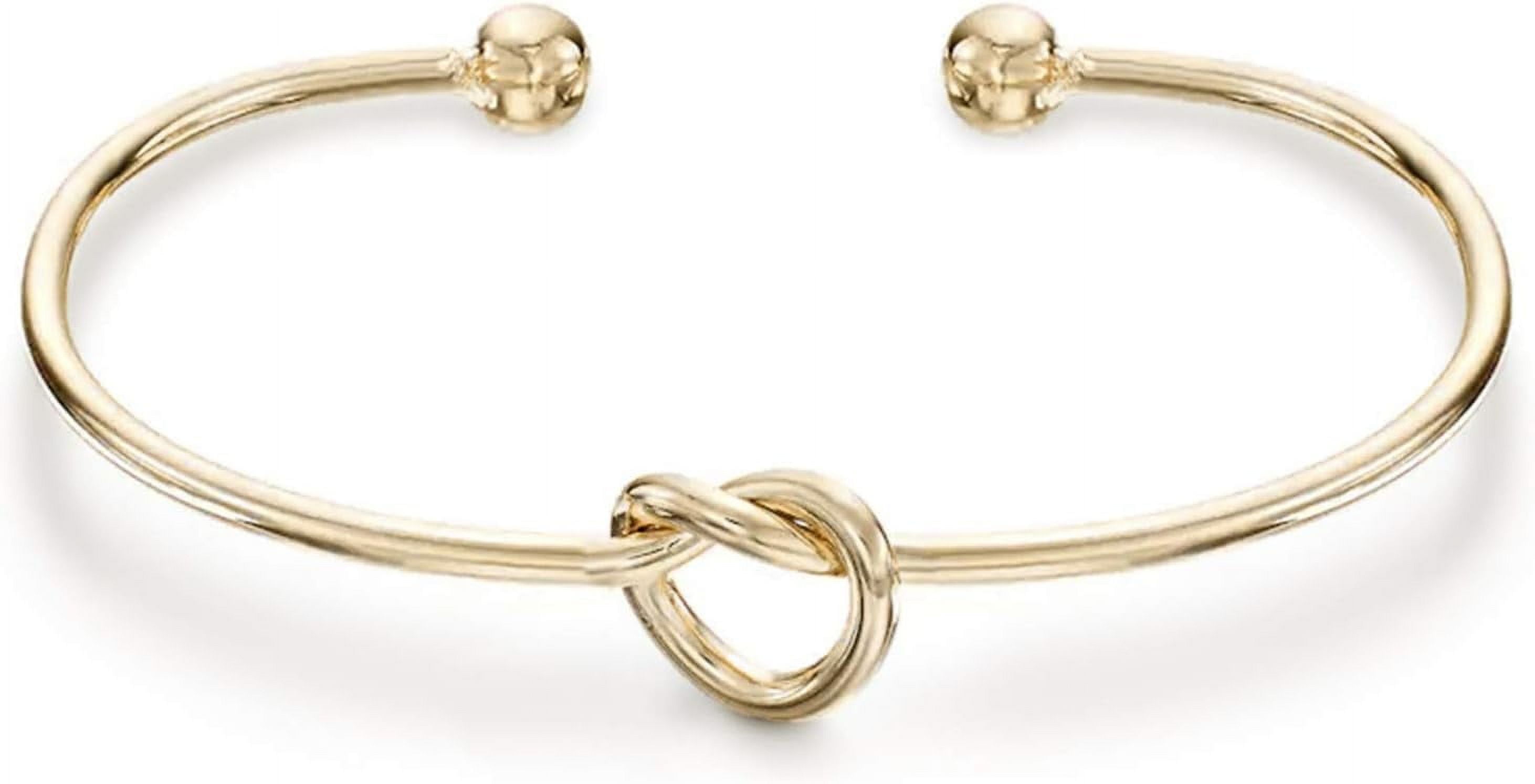 14K Gold Plated Forever Love Knot Infinity Bangle Bracelets for Women,Adjustable Gold Bangle ...