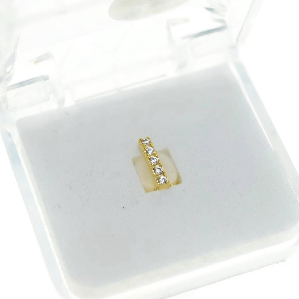 14K Gold Plated Gap Grillz Top Or Bottom Teeth Hip Hop Iced One Single ...