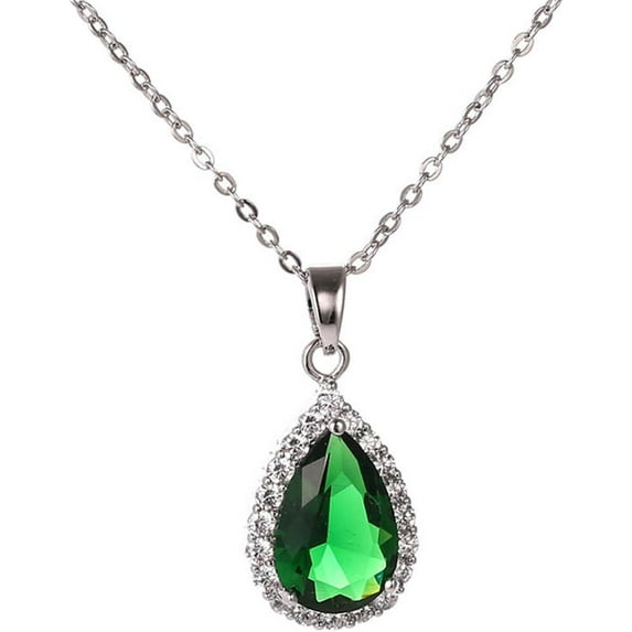 14K Gold Plated Heart Diamond Necklace Sparkle Solitaire Pendant Halo ...