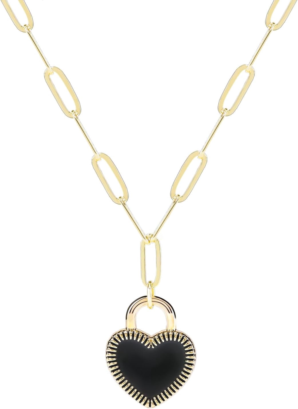 14K Gold Plated Heart Locket Women Necklace Elegant Minimalist Pendant ...