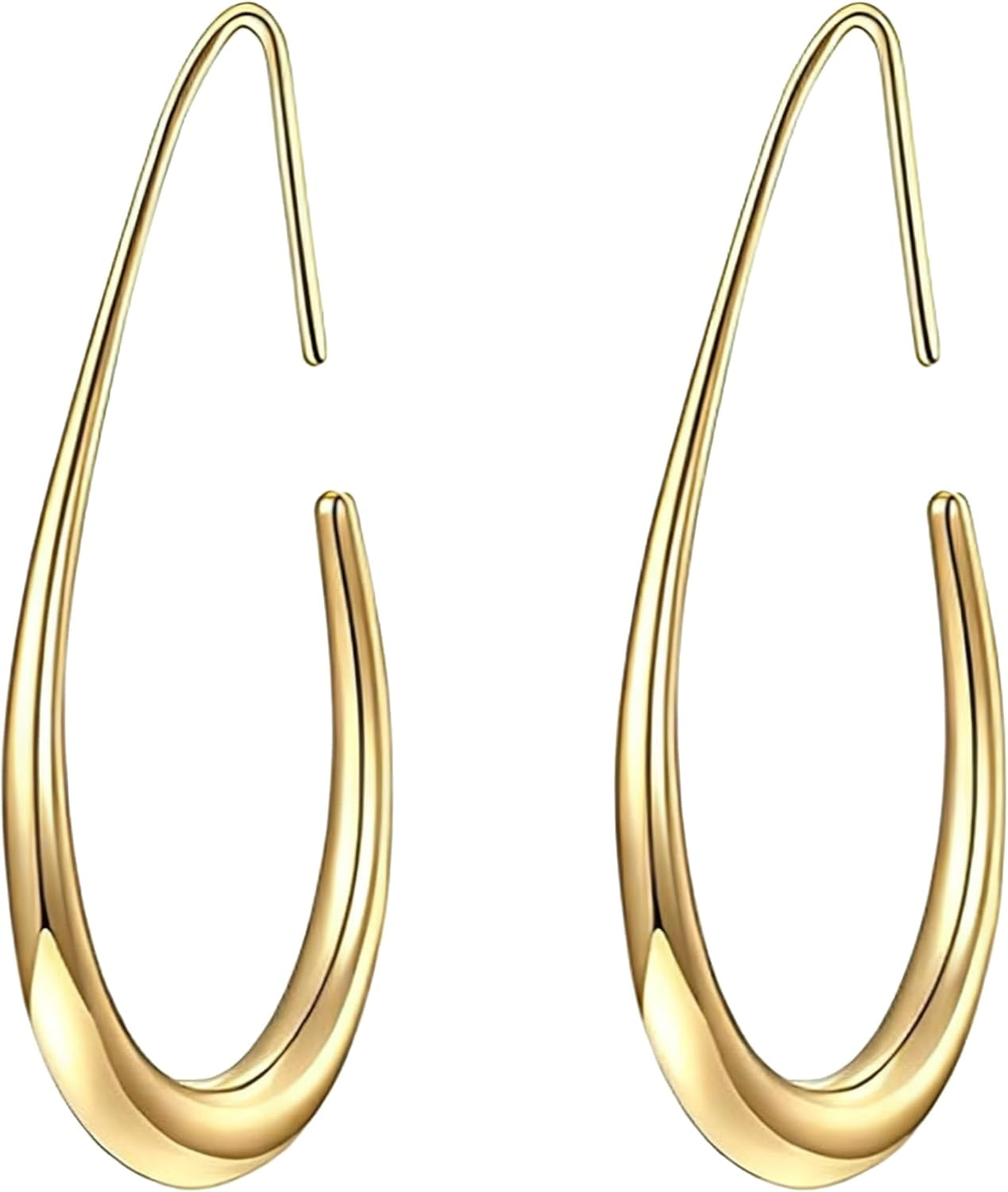 14K Gold Plated Hoop Earrings Dangle Earrings Hypoallergenic Jewelry ...