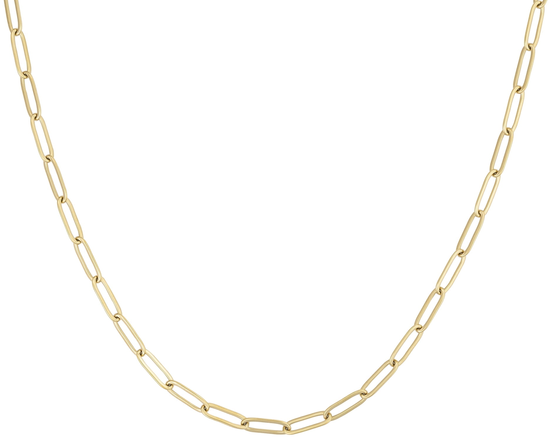 14K Gold Plated Necklace for Women, Lightweight Paperclip Dainty Link ...