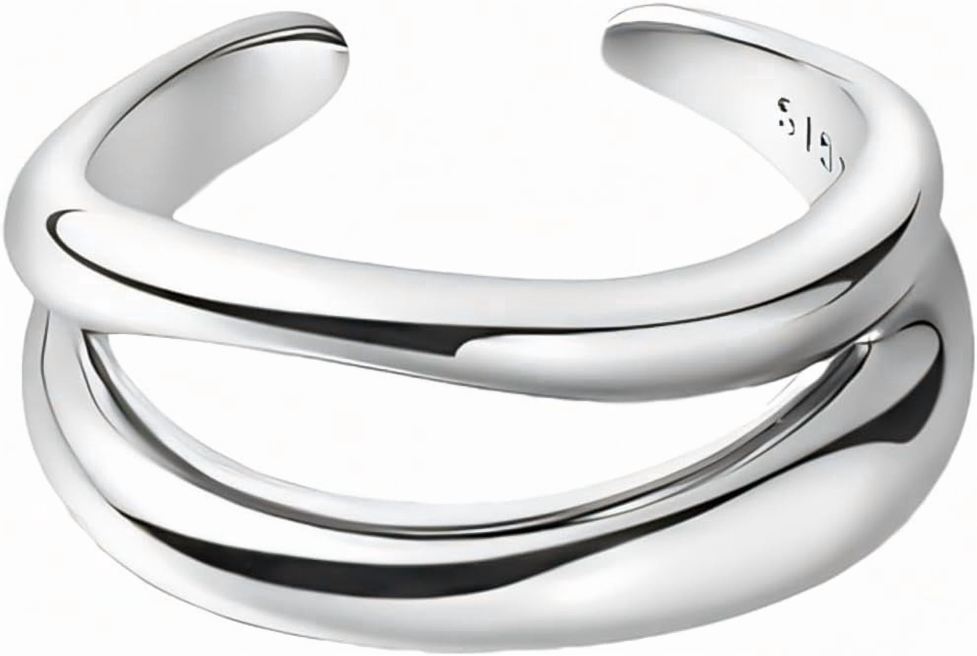 Terandius 14K Gold Plated Open Ring, 925 Sterling Silver Plated ...