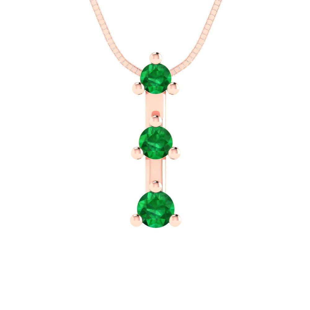 14K Gold Plated Pendant with 16" Box Chain Necklace - 0.21 cttw Round ...