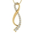 14K Gold Plated Pendant with 16" Box Chain Necklace - 0.465 cttw Round ...