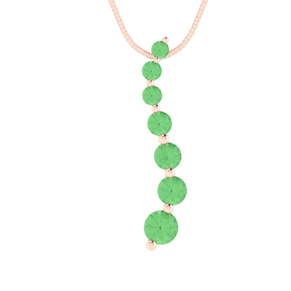 14K Gold Plated Pendant with 16" Box Chain Necklace - 0.475 cttw Round ...