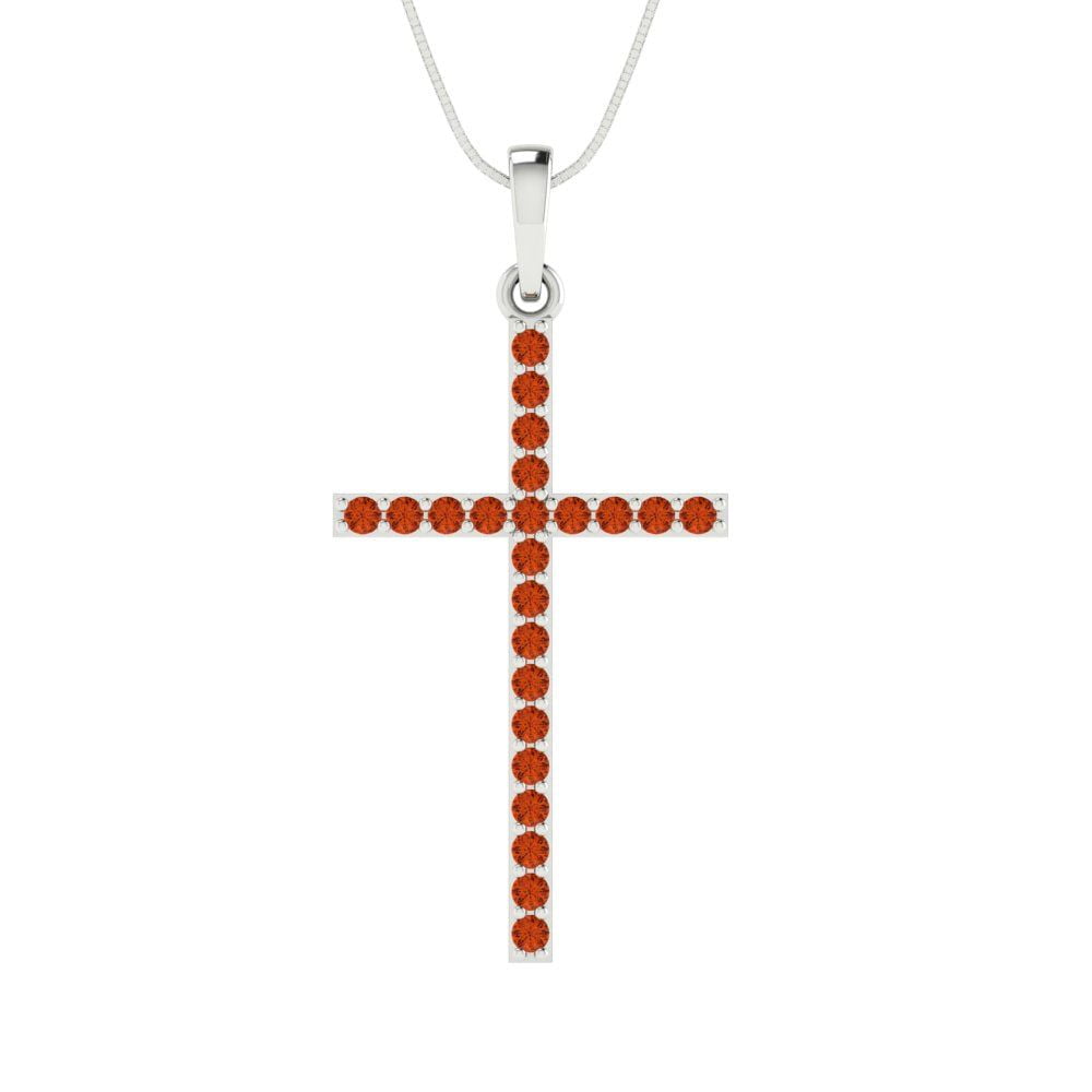 14K Gold Plated Pendant with 18" Box Chain Necklace - 0.575 cttw Round ...