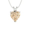14K Gold Plated Pendant with 18" Box Chain Necklace - 2 cttw Heart Cut ...
