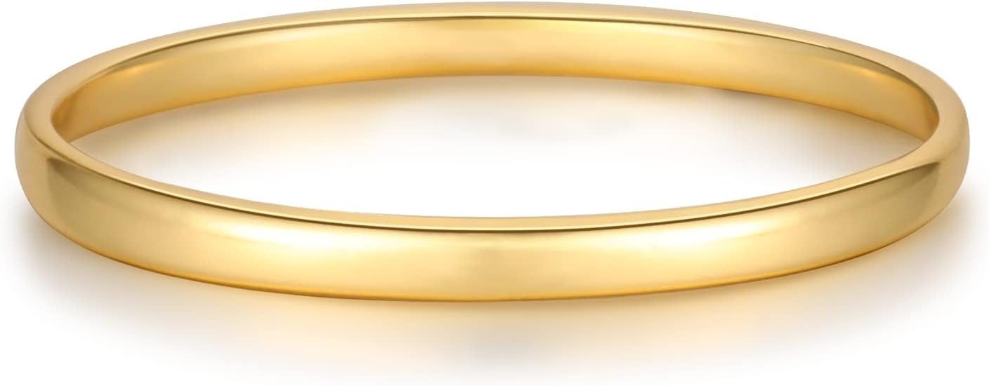 14K Gold Plated Ring Stacking Thin Plain Band Stackable Thumb Finger ...