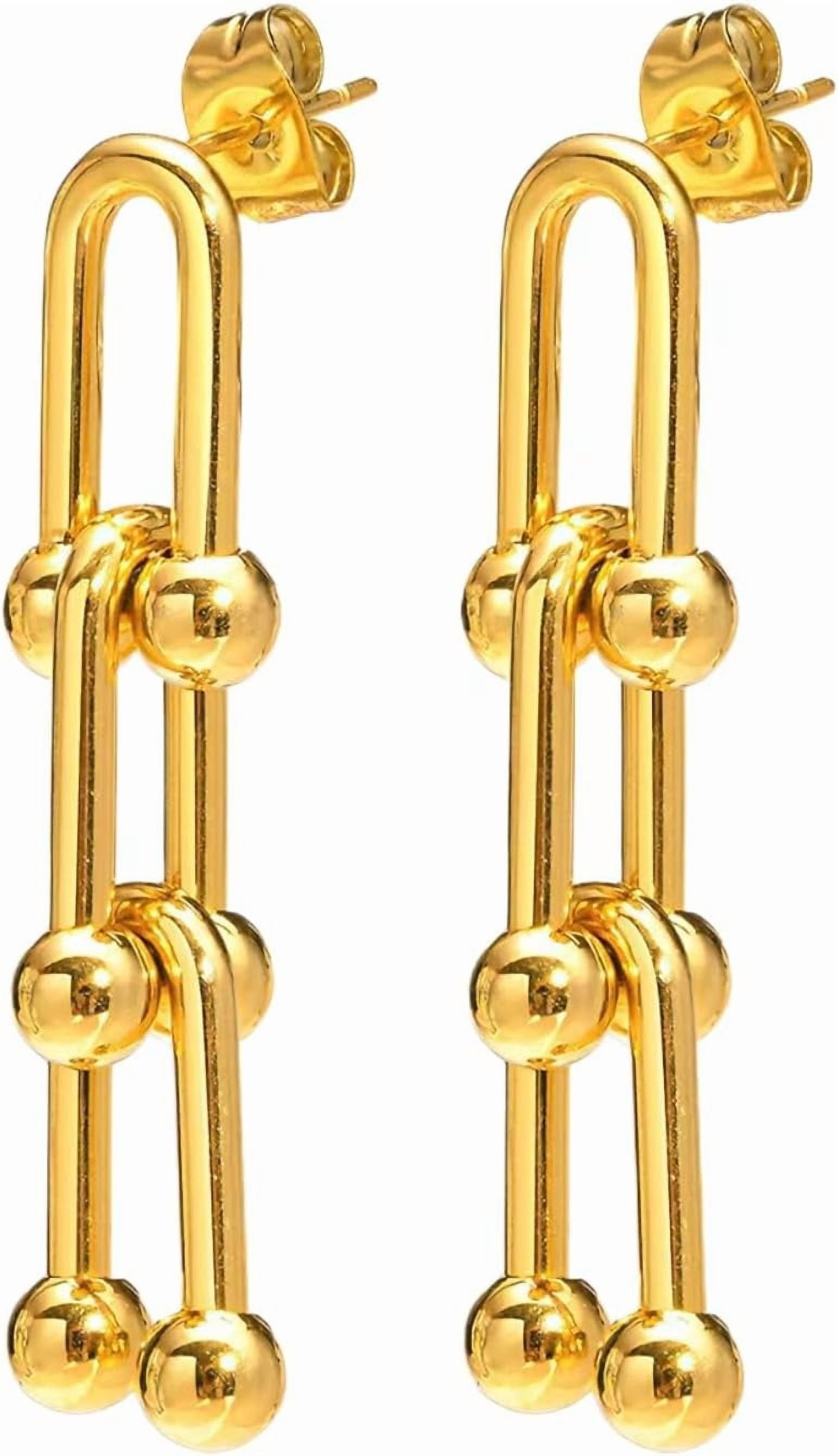 14K Gold Plated S925 Sterling Silver Post Drop Dangle Earrings for ...