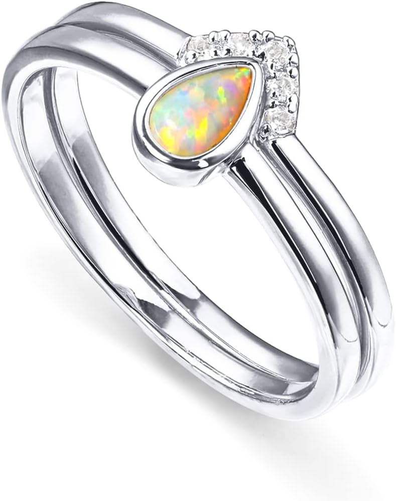 14K Gold Plated Stacking Rings for Women | Classy Design with Sparkling Cubic Zirconia Crystals ...