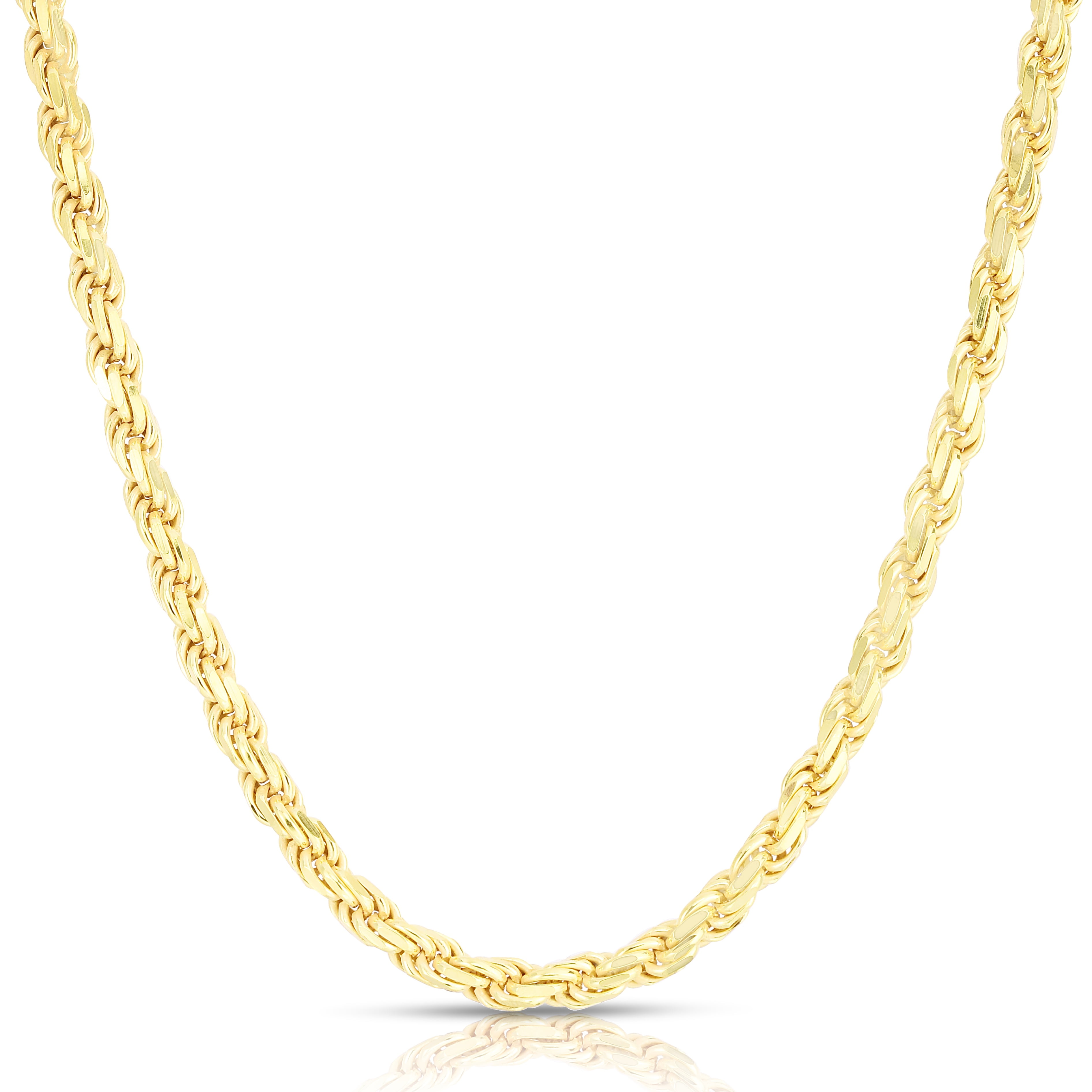 14K Gold Plated Sterling Silver Rope Diamond-Cut Link Necklace Chains 1 ...