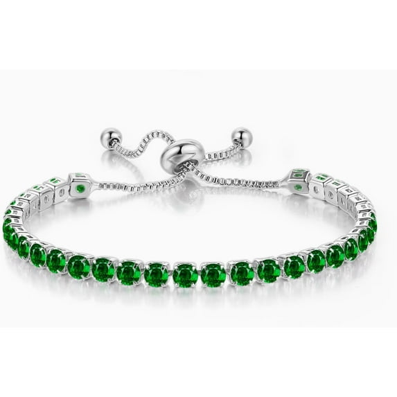 14K Gold Plated Tennis Bracelets Colorful Sparkling Cuban Zirconia ...