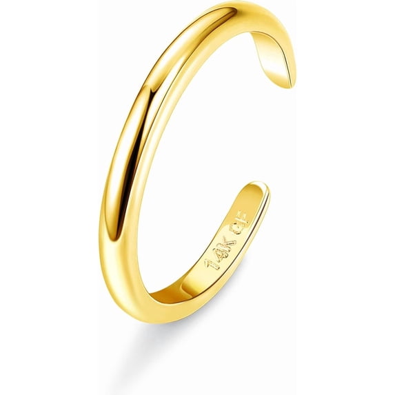 14K Gold Plated Toe Rings Adjustable Toe Ring for Women Thin Toe Rings ...