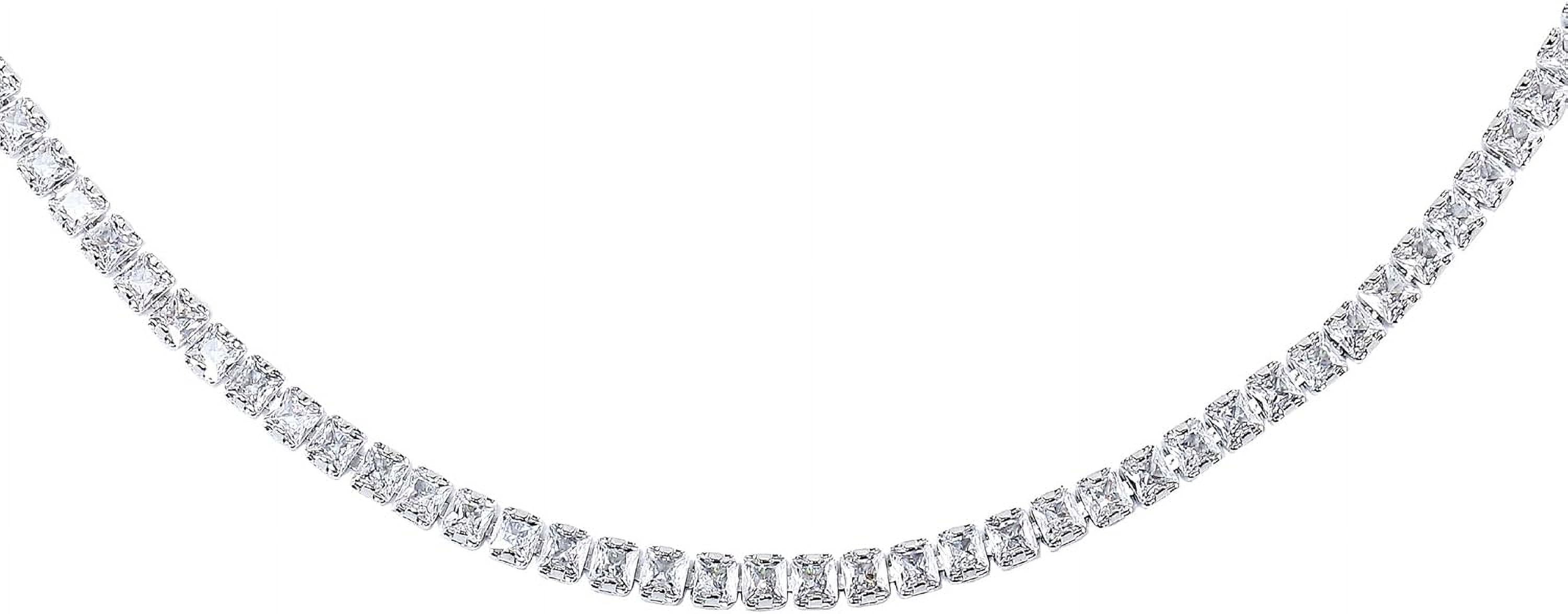 14K Gold Plated Women Tennis Necklace with CZ Gems and 13-18 ...