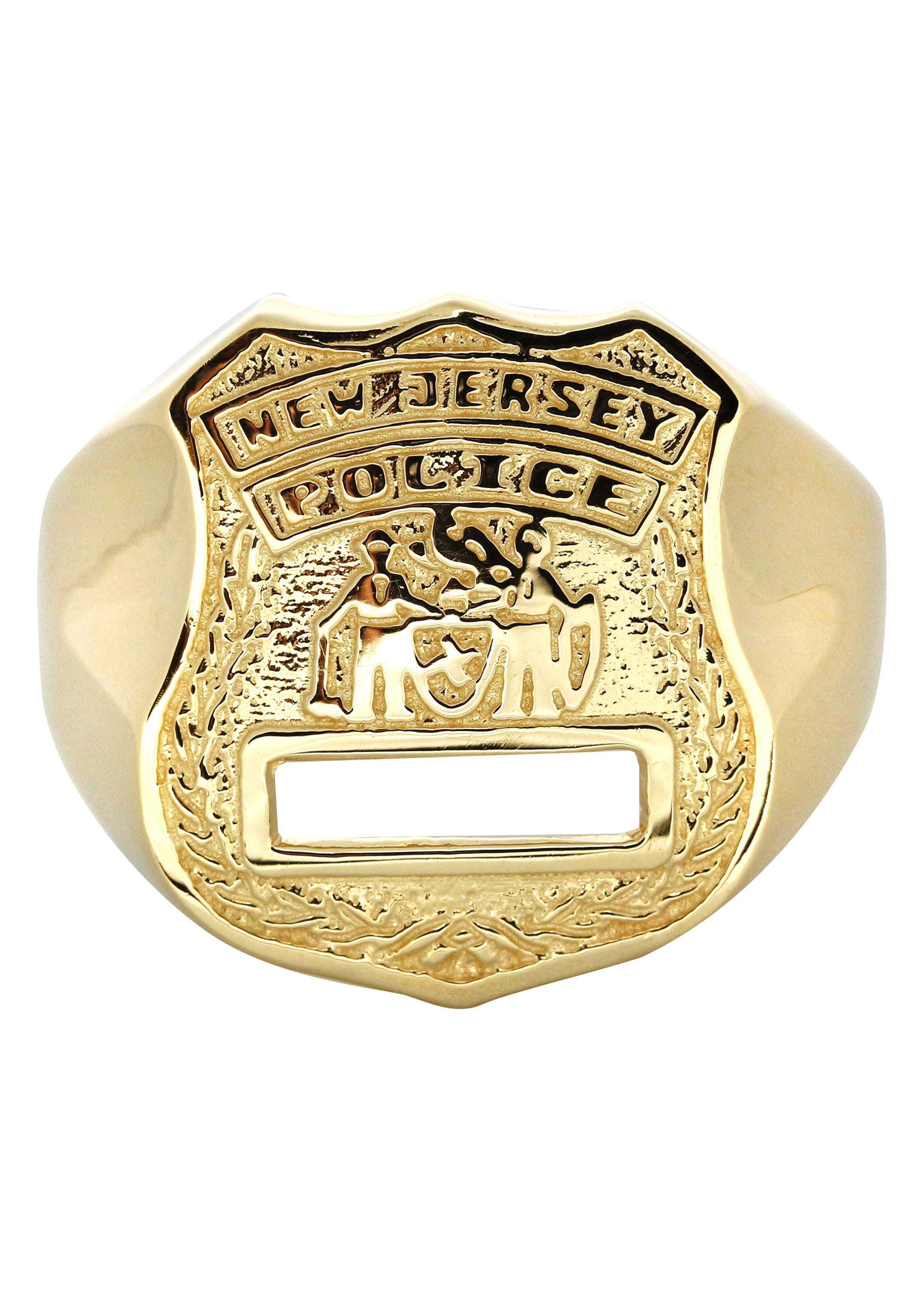 14K Gold Police Badge Name Ring | Appx. 10 Grams - Walmart.com