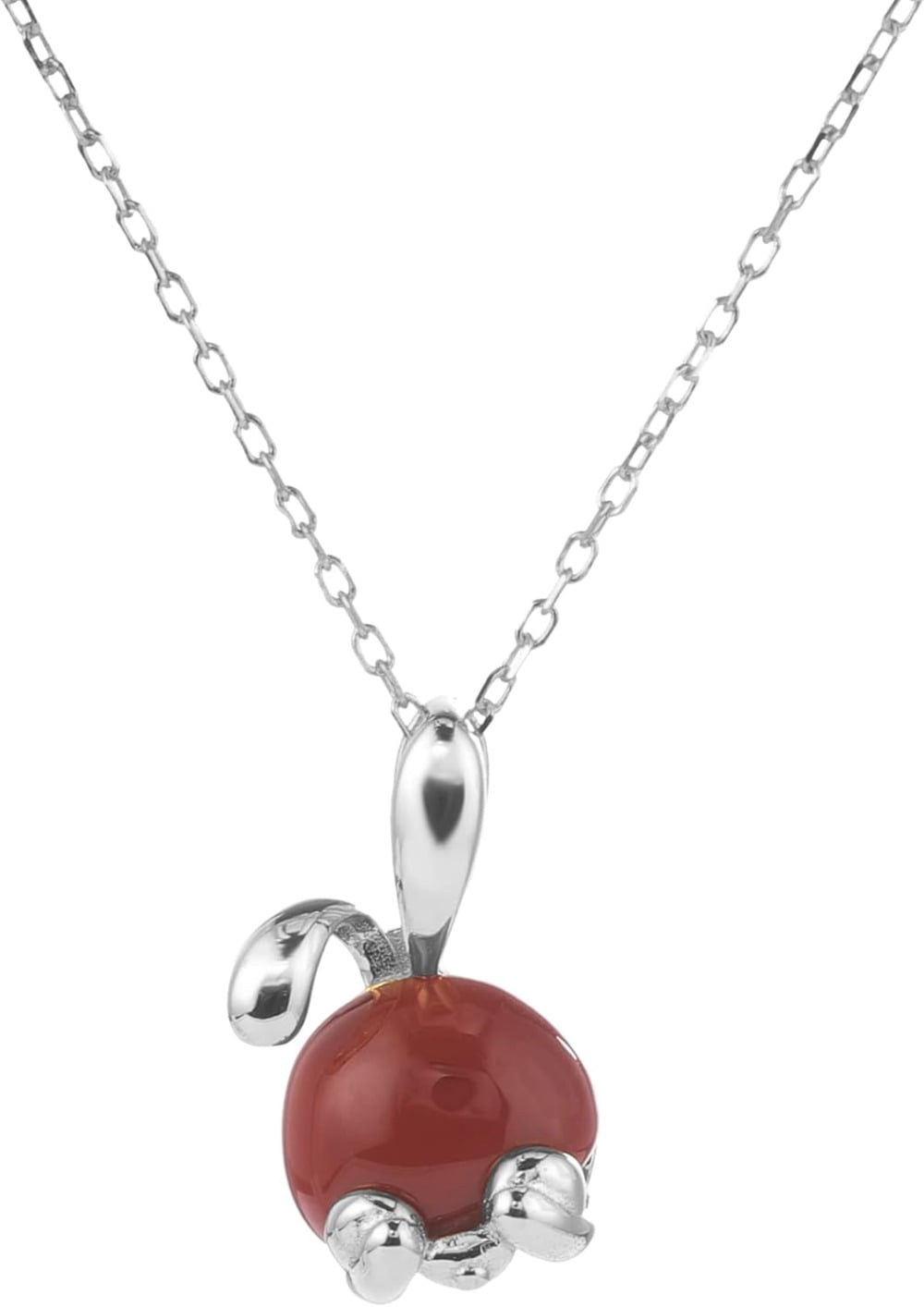 14K Gold Rabbit Necklace with Onyx Pendant, Natural Agate Jewelry ...