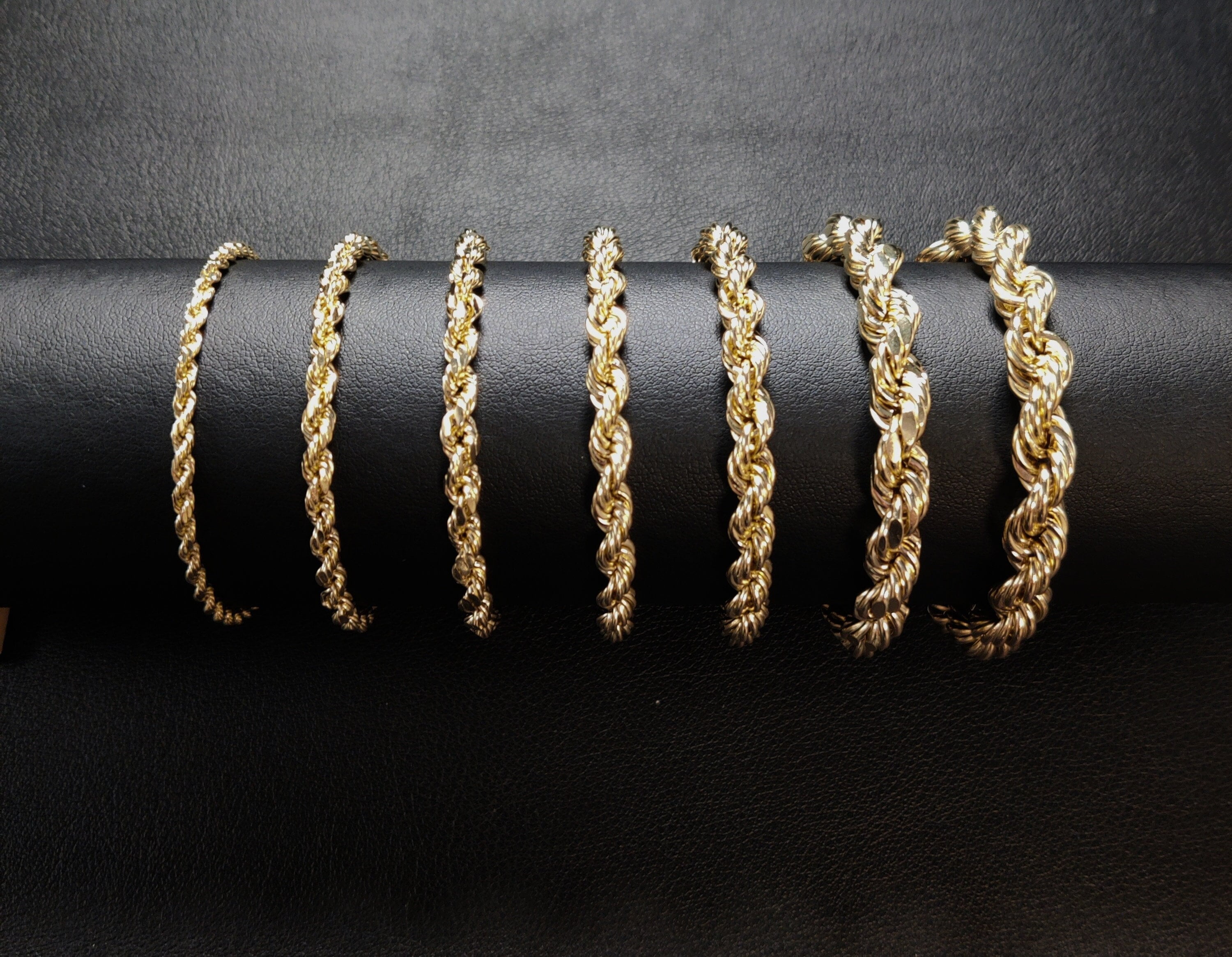 14K Gold Rope Chain Gold Rope Chain Bracelet 3mm, 4mm, 6mm, 8mm 14K ...