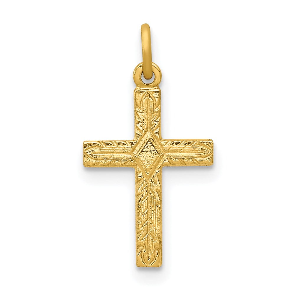 14K Gold Small Cross Charm - Walmart.com