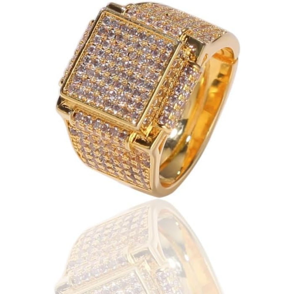 14K Gold Square Moissanite Ring, Celebrate Achievements, Impressive ...